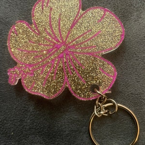 Hibiscus Keychain - Etsy