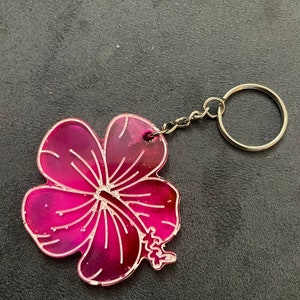 Hibiscus Keychain - Etsy