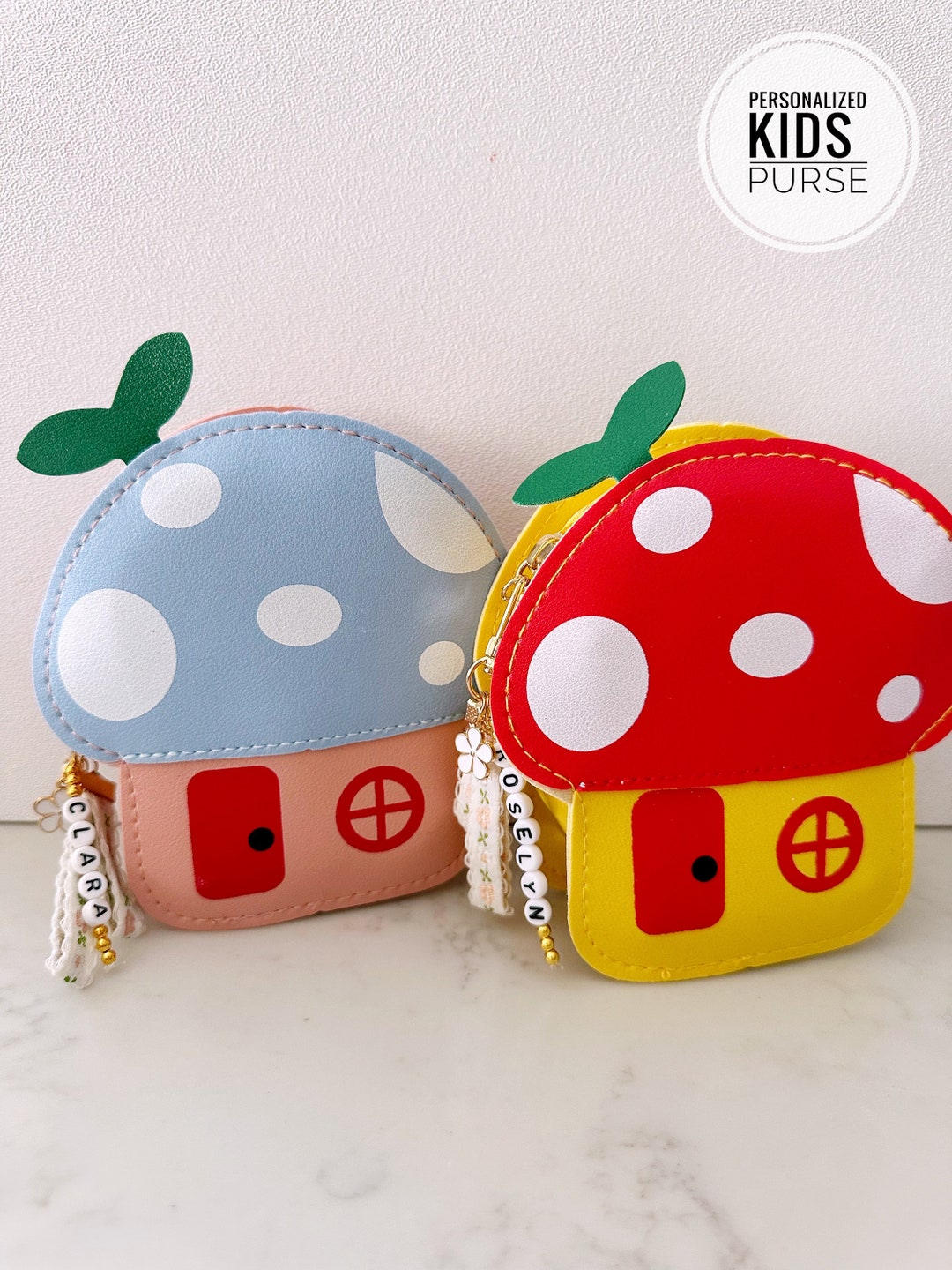 Kids Whimsical Woodland Mushroom Purse Personalized Name Handbag 1st ...