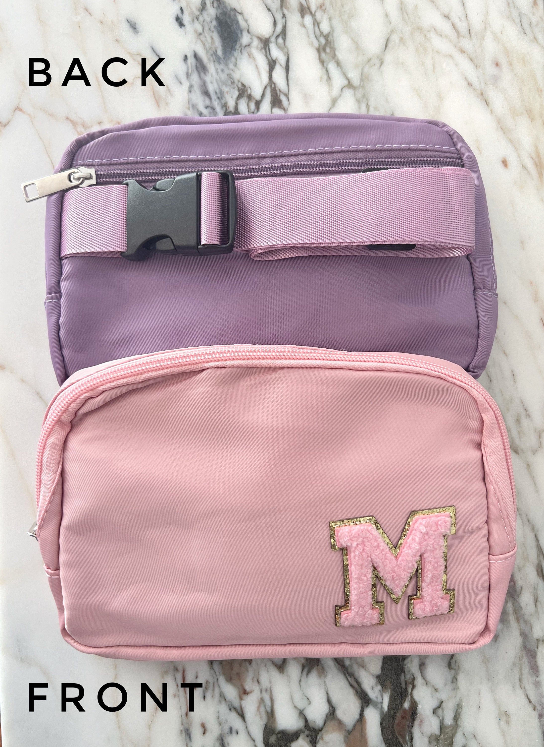 Kids Adults Personalized Name Initial Fanny Pack Letter Nylon Belt Bag ...