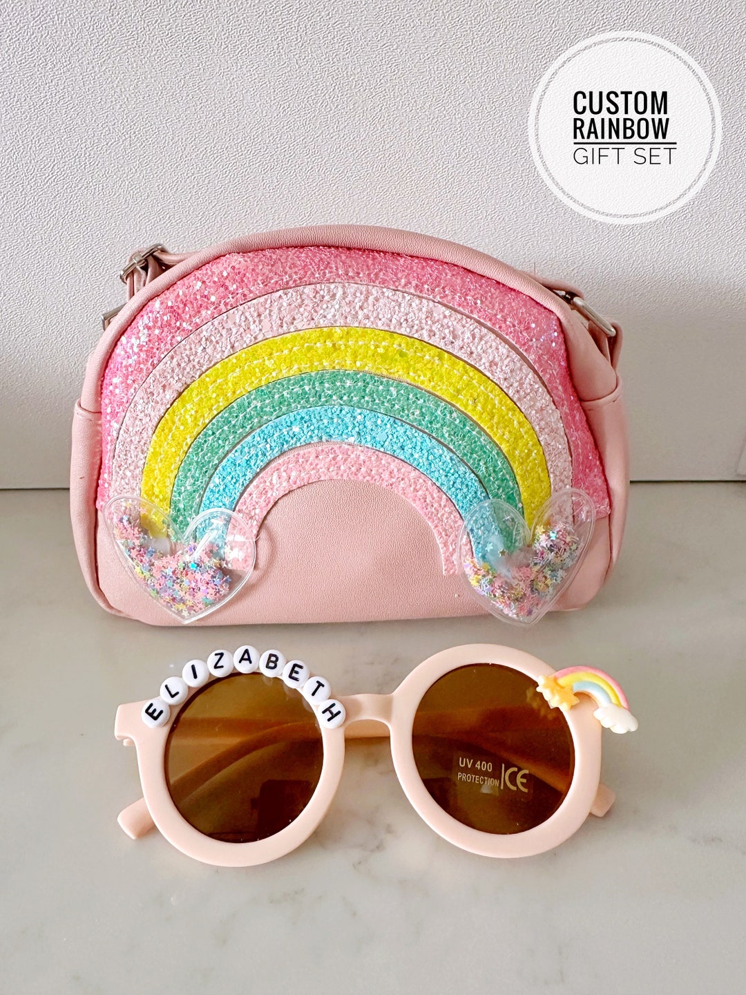 Rainbow Glitter Sparkly Unicorn Toddler Girls Personalized Handbag ...