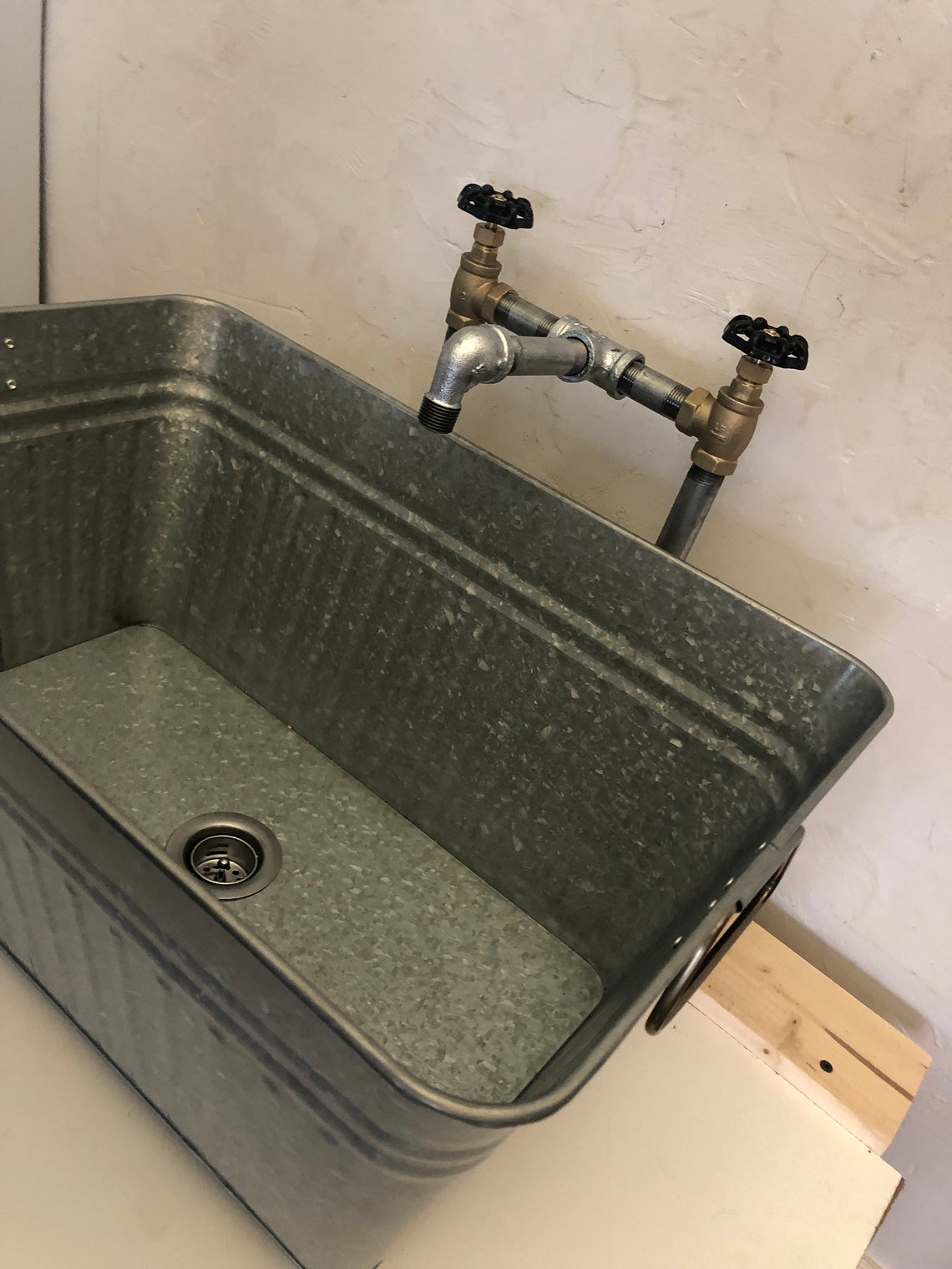 Rectangle Galvanized Tub Sink and 8 Center Set - Etsy