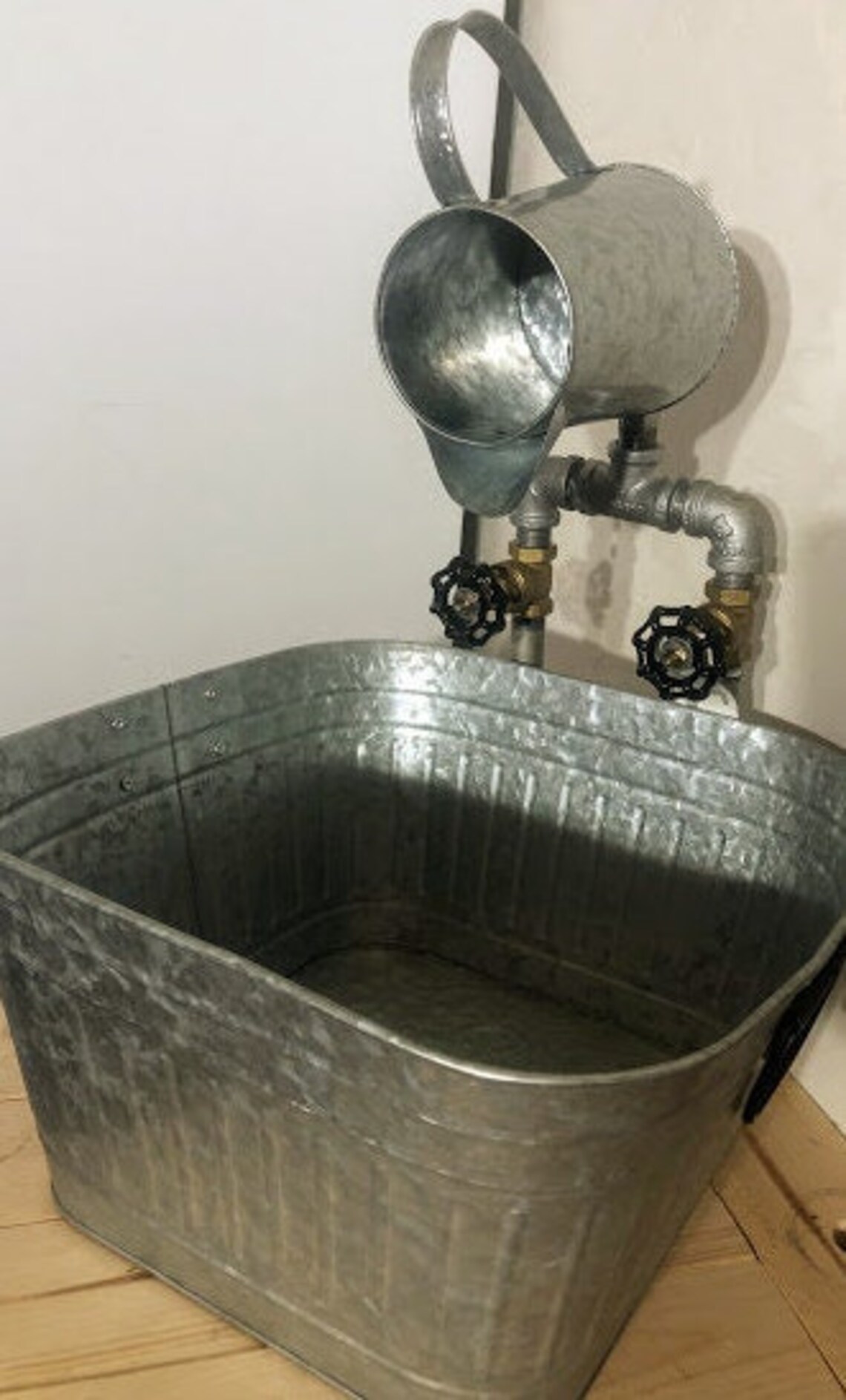 Sink & Faucet Galvanized Sink Square Bucket/tub Rustic - Etsy