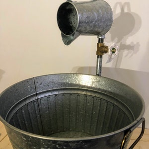 Galvanized Bucket Rustic Farmhouse Round Bucket Vessel/laundry Sink ...