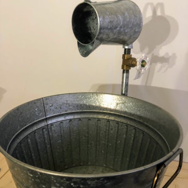 Galvanized Bucket Sink - Etsy