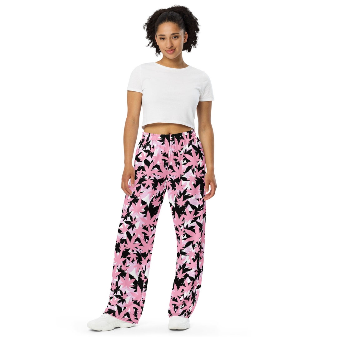 Cannabis Leaf Print Camo Marijuana Leaf Pink Black White Pretty Dope ...