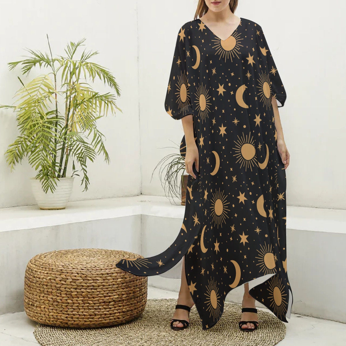 Celestial Heavens Esoteric Patterns Sun, Moon, Stars All-over Print ...