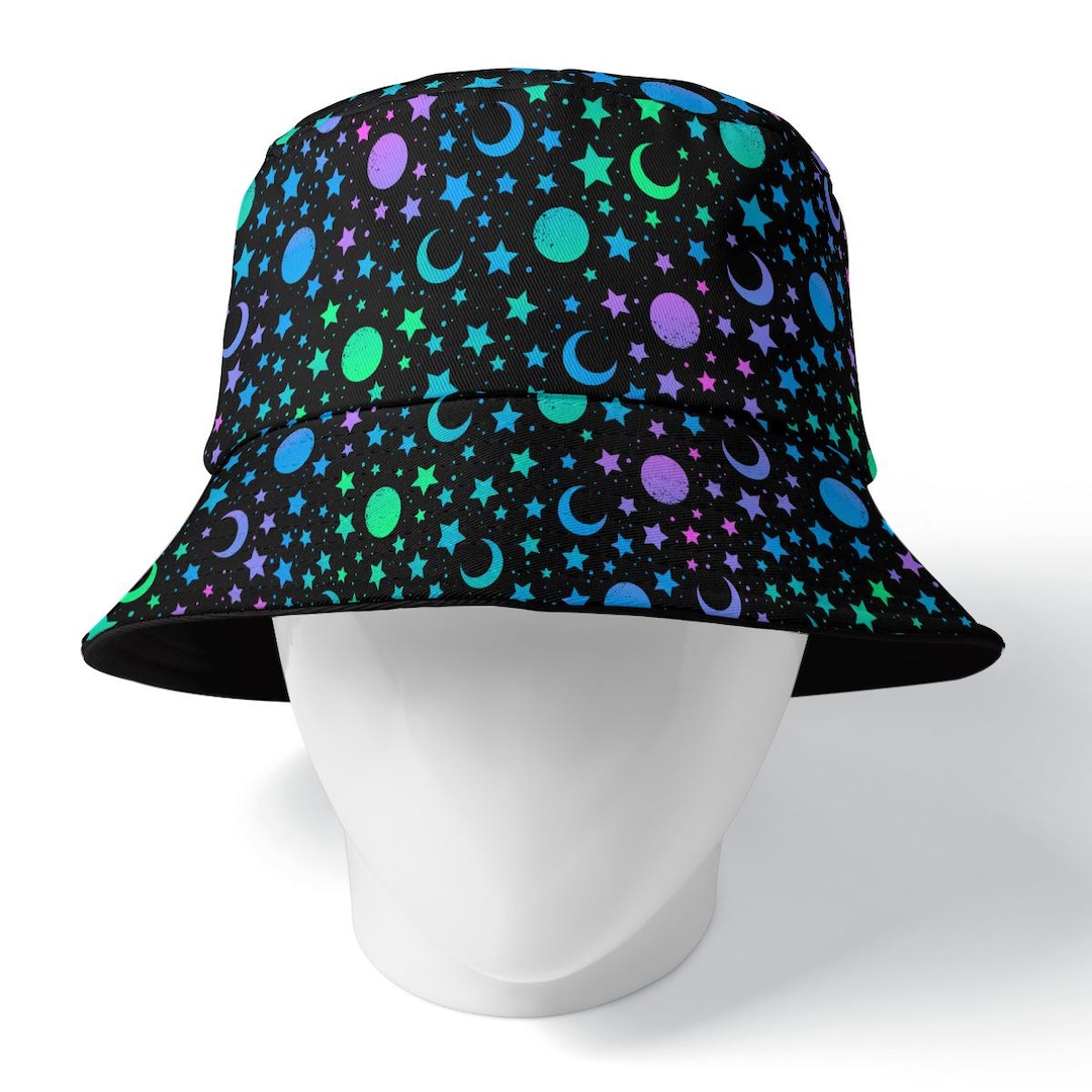 Moon & Stars | Psychedelic Mage | Double-side Print Bucket Hat - Etsy