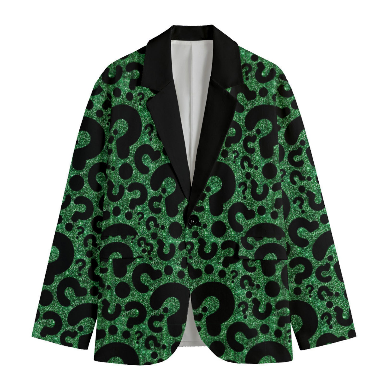 Question Mark Print Riddle Me This Print Costume Cosplay Any Occasion ...