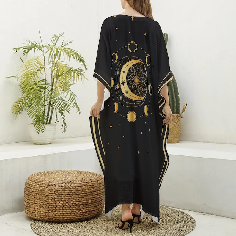 Gold & Black Celestial Mage | Moon Phases | Sacred Geometry | All-over ...