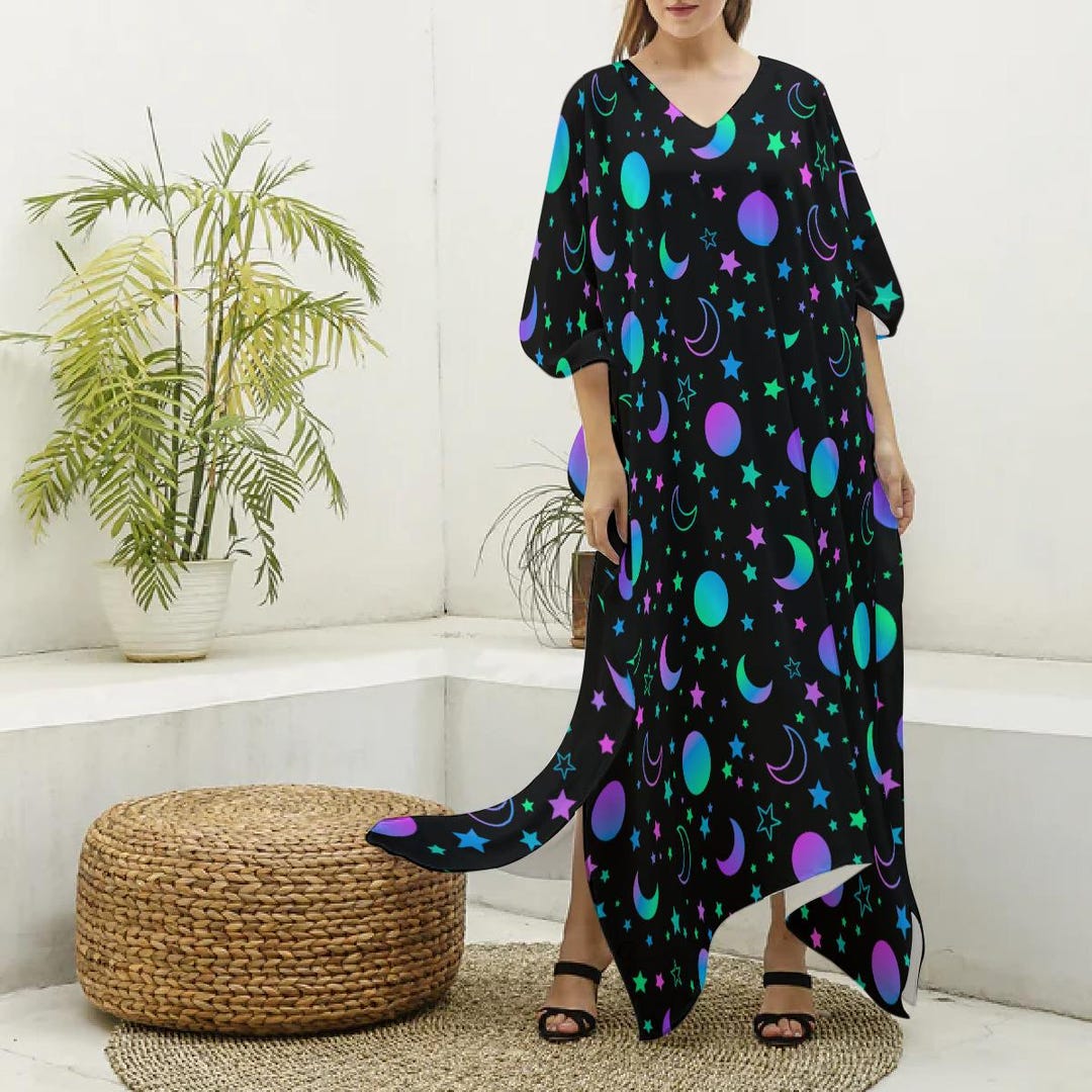 Moons & Stars | Psychedelic Mage All-over Print | Women's Imitation ...