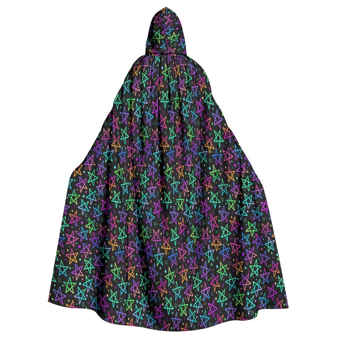 Pentagram Stars | Psychedelic Mage | All-over Print Unisex Hooded Cloak ...