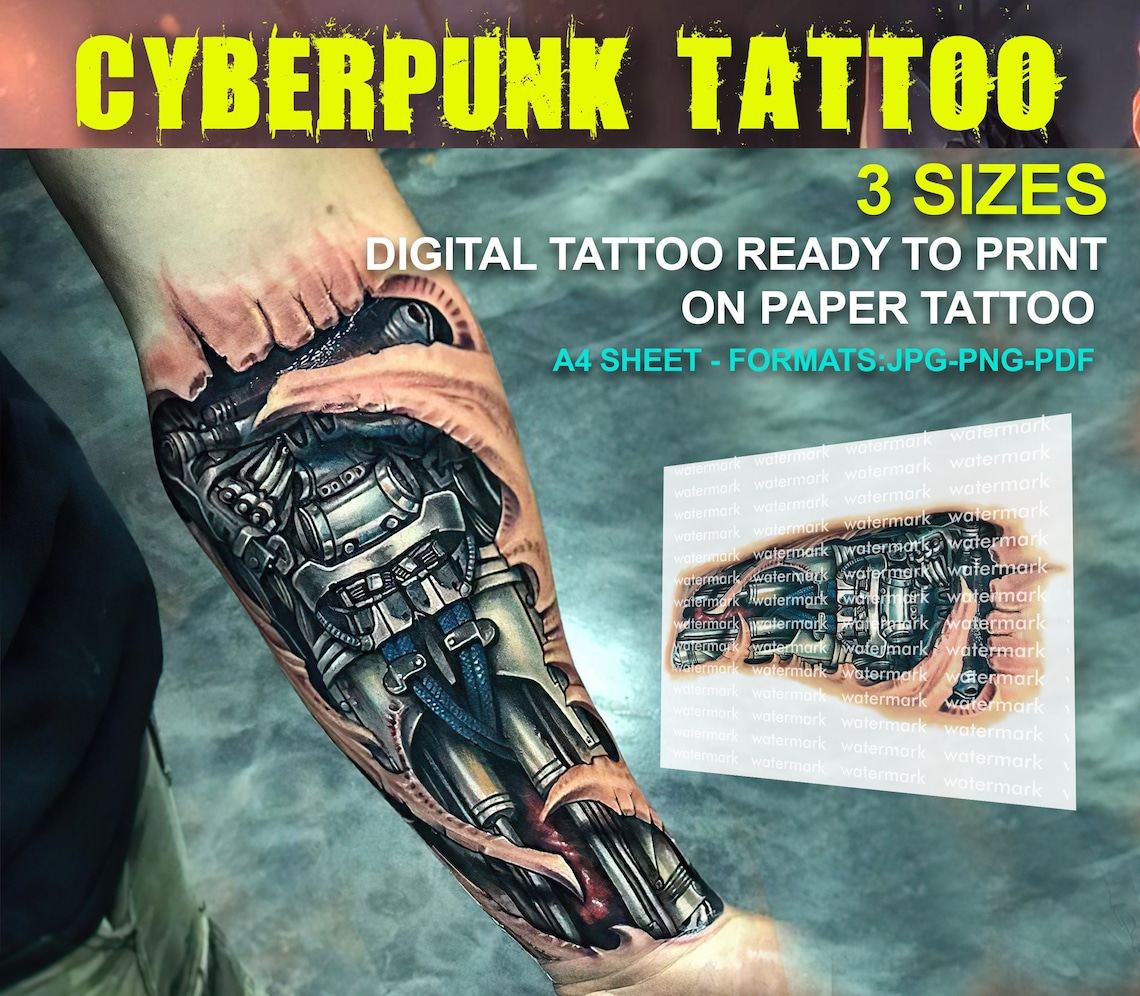 Tatuaje cyberpunk tatuajes imprimibles / cosplay cyberpunk / - Etsy España
