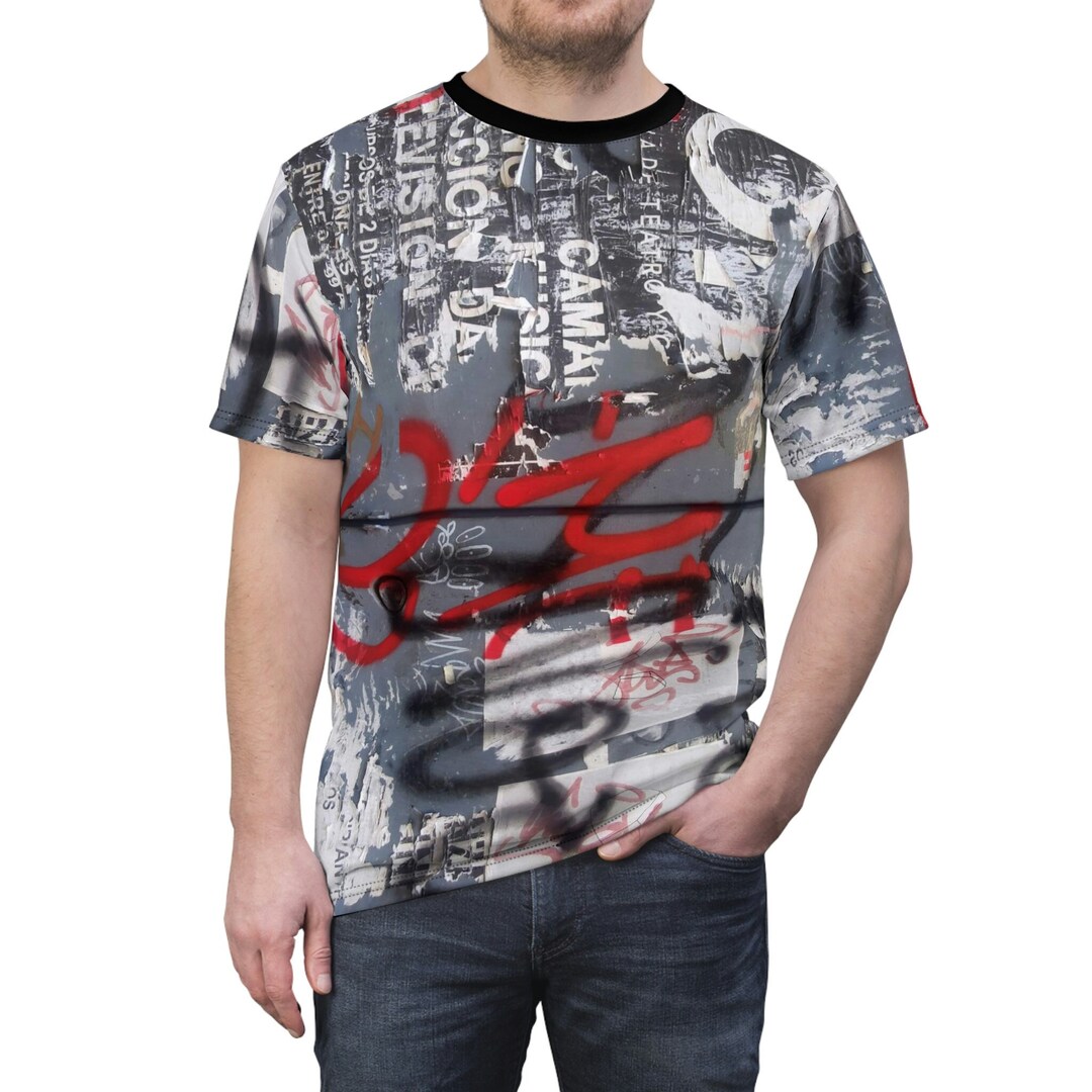 City Wall Art, Urban Street Art Unisex AOP Cut & Sew Tee Graffiti ...