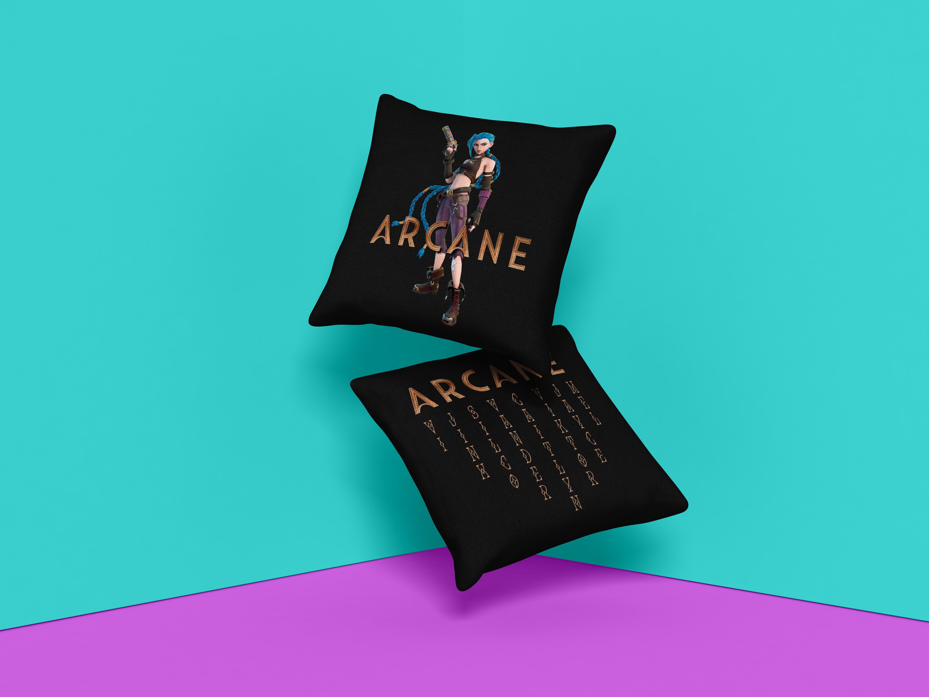 Arcane Pillow. Jinx Pillow, Characters. LOL Gift, Arcane Pillow, Gamer ...