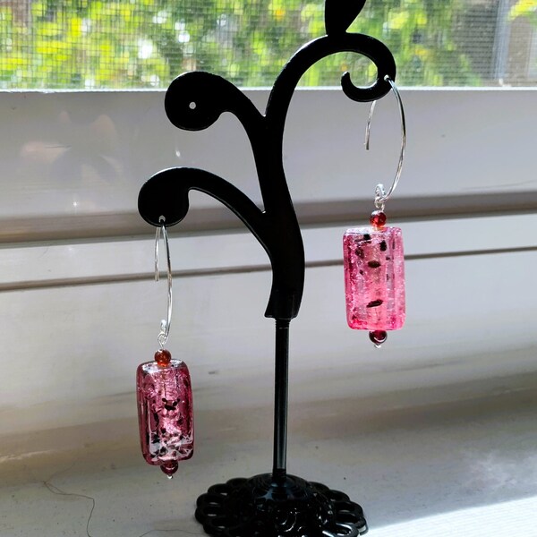 Red Murano Glass Earrings - Etsy