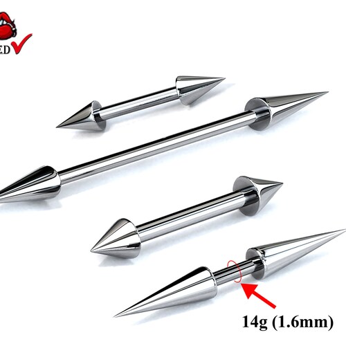 Titanium Cone / Spike Barbell Piercing Barbell Earrings 14g - Etsy