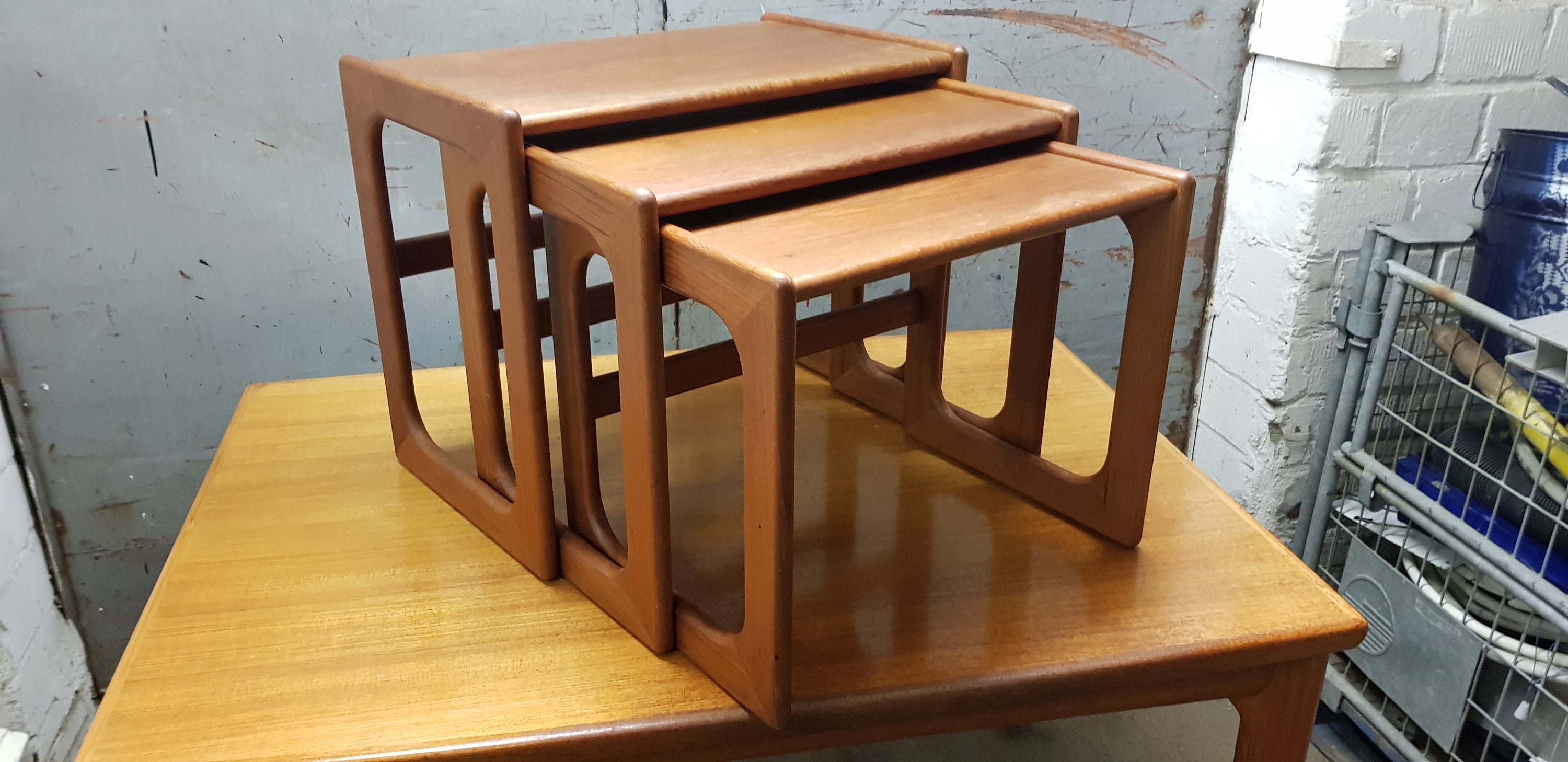 Three Set Table 1960s Teak 3 Side Tables Braun Denmark Dalin 5800 ...