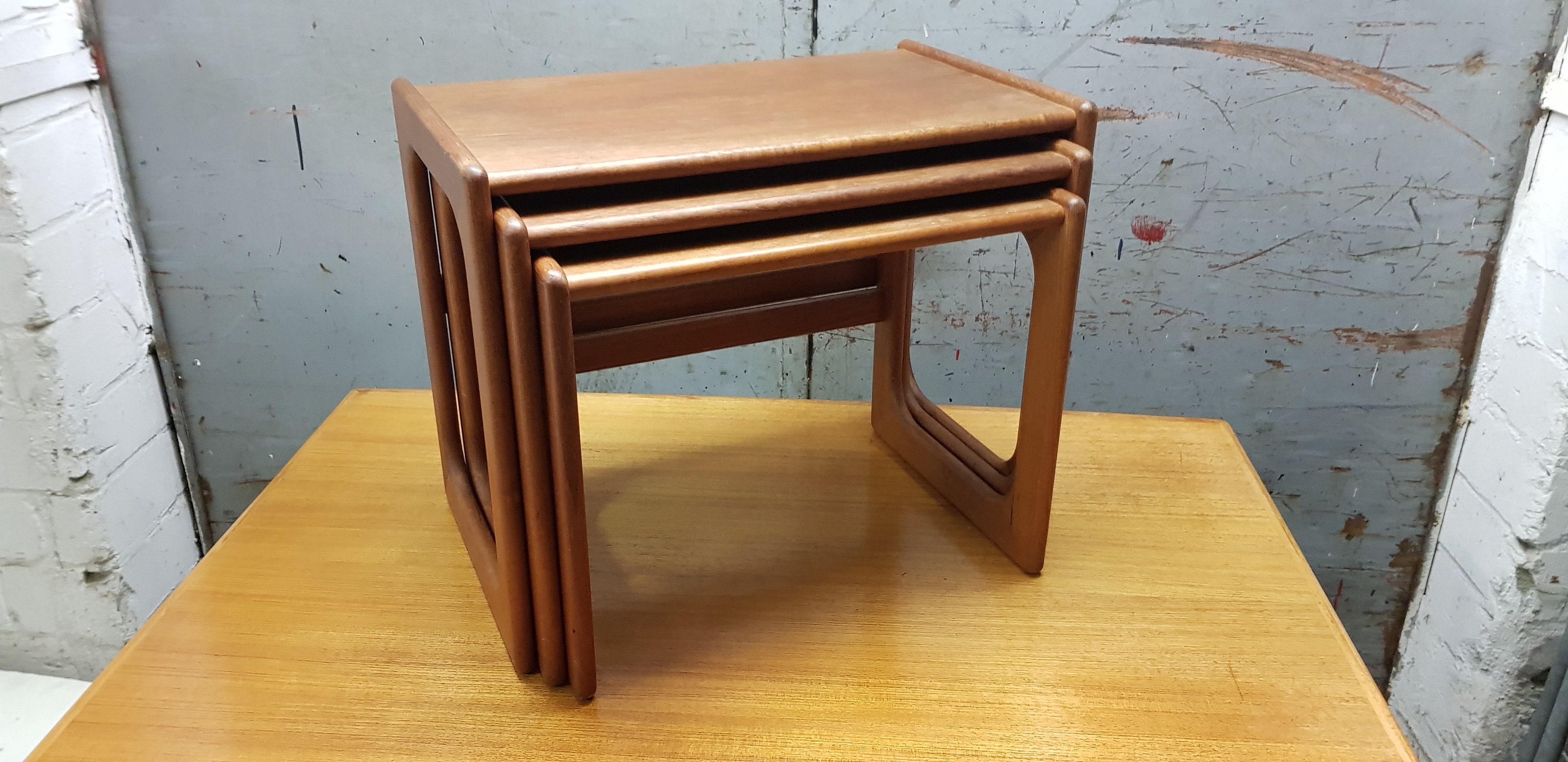 Three Set Table 1960s Teak 3 Side Tables Braun Denmark Dalin 5800 ...