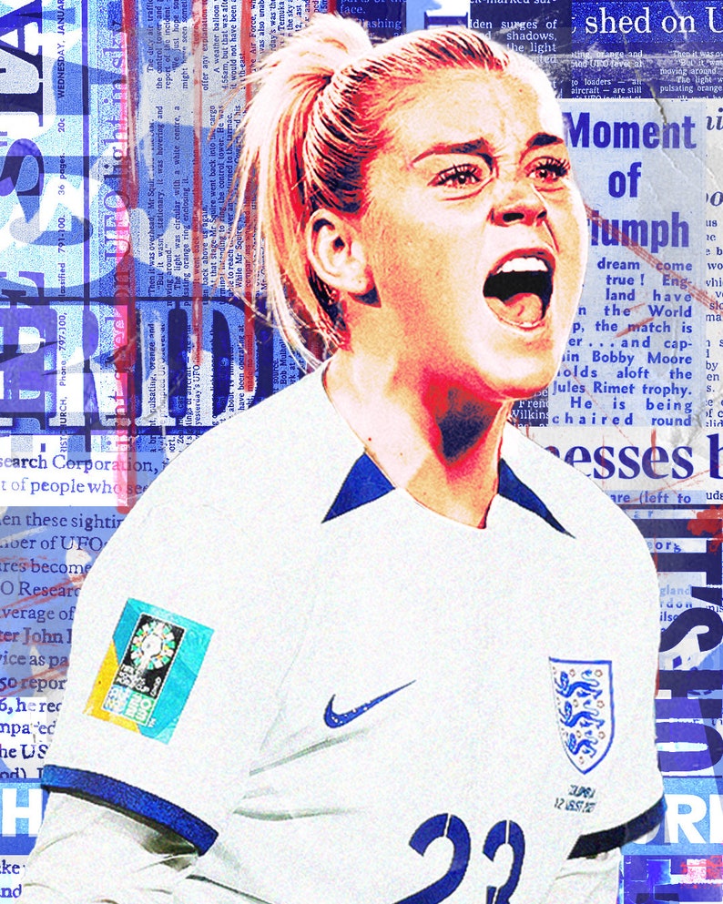 Alessia Russo Lionesses A5 Art Poster Print England Women Woso Football ...