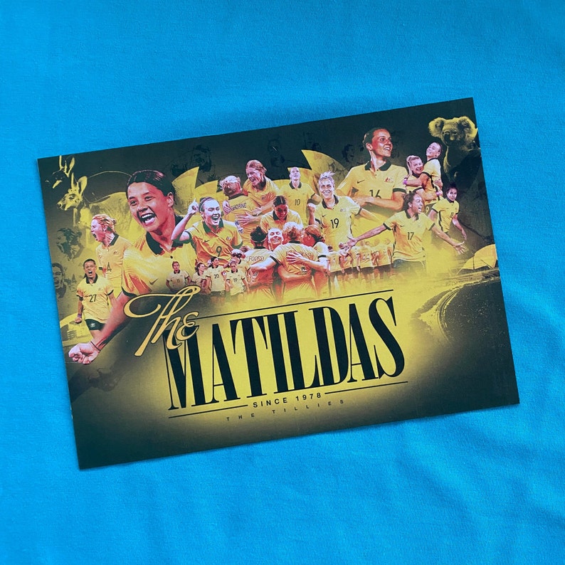 Matildas Australia Women Retro A5 Art Poster Print Football Sam Kerr ...