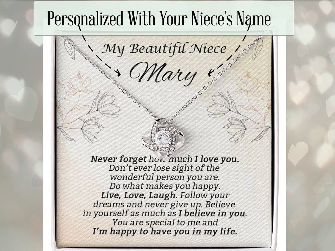 Niece Gift From Aunt, Gift for Niece Necklace, to My Beautiful Niece ...