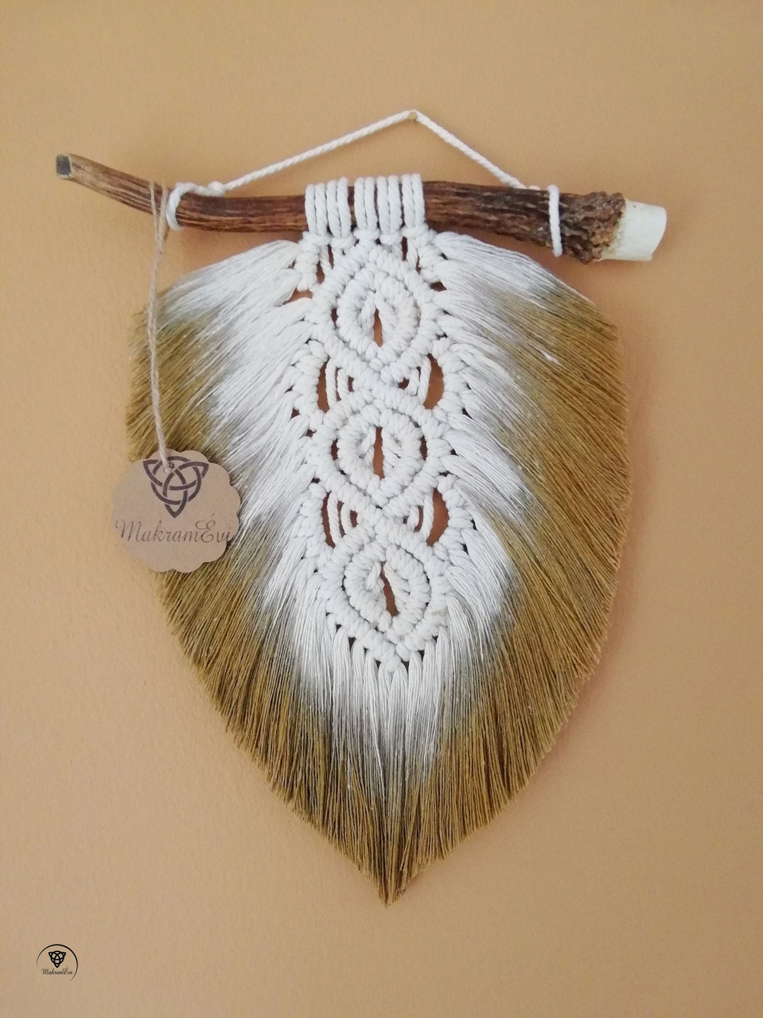 Makramee Gemalt Blatt Mit Geweih - Etsy