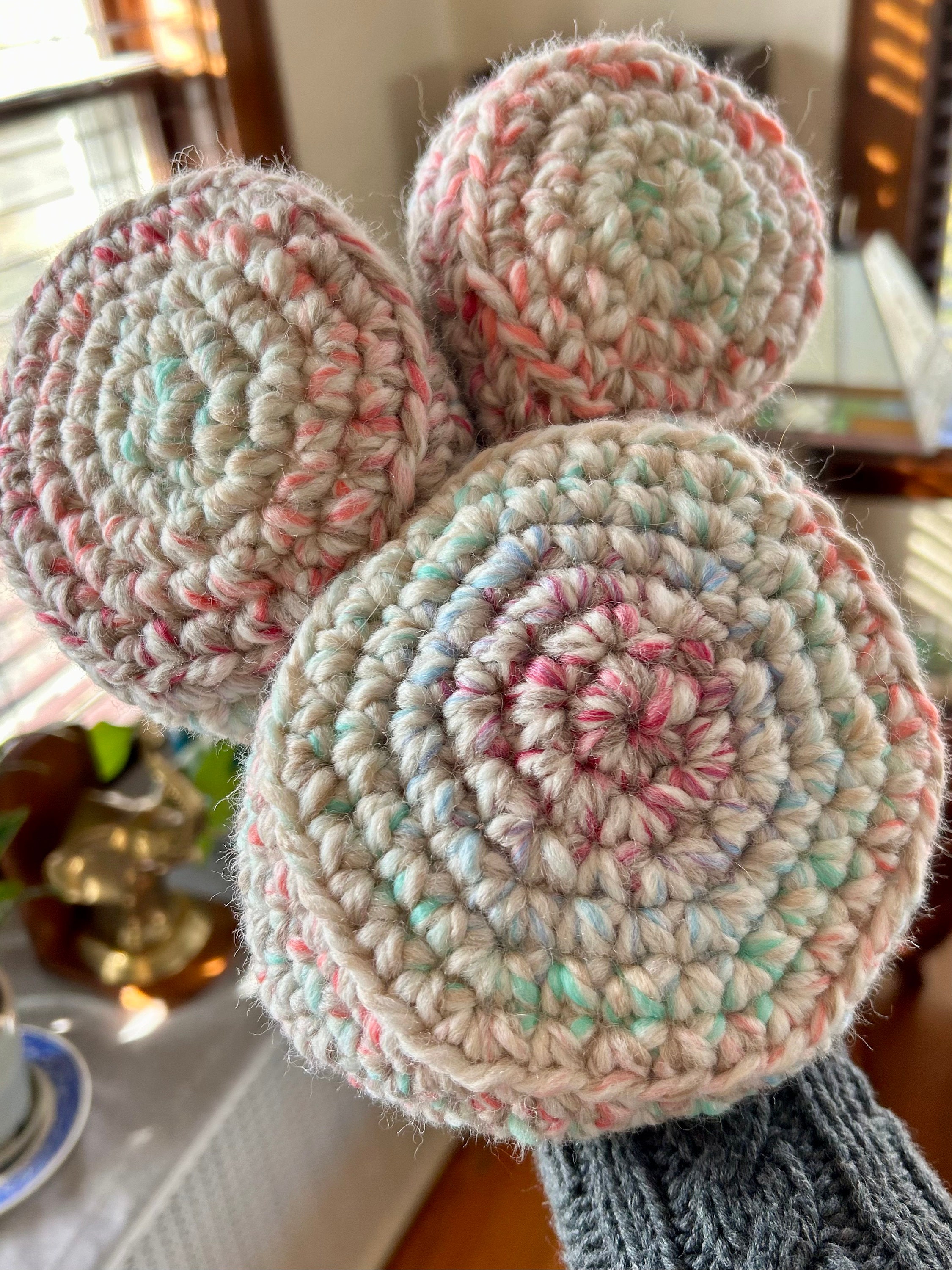 READY TO SHIP Pastel Nesting Bowls, Crocheted Baskets, Farmhouse ...