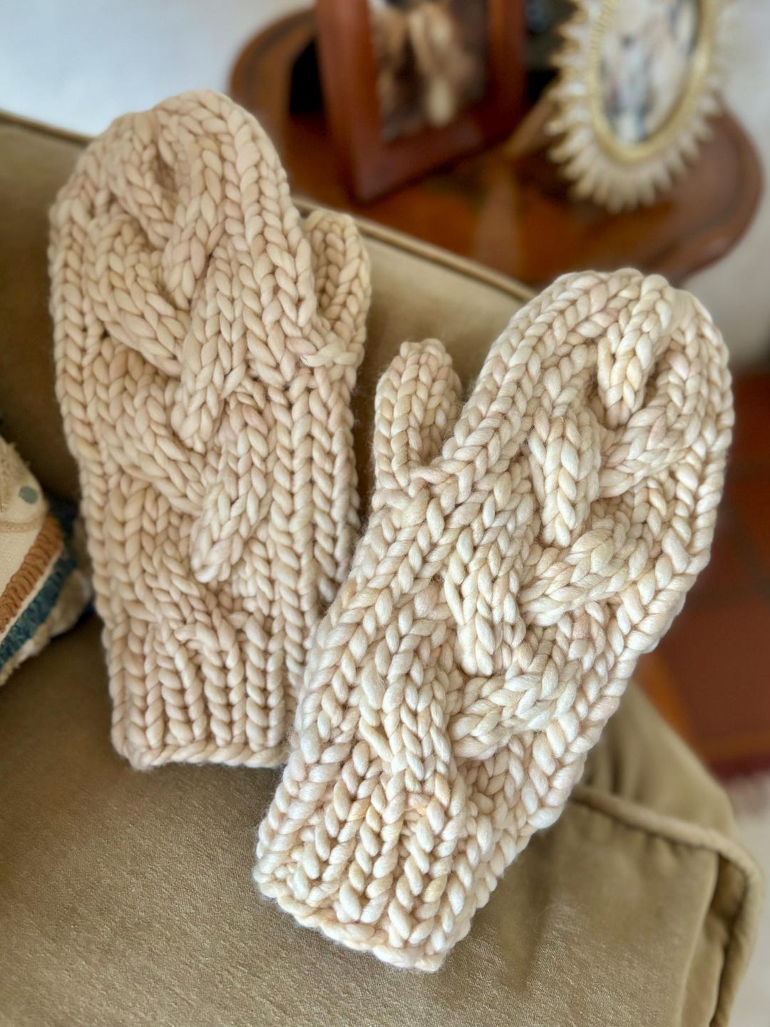CLASSIC WHITE MITTENS! Elegant and Luxurious Handmade Knit Merino Wool ...