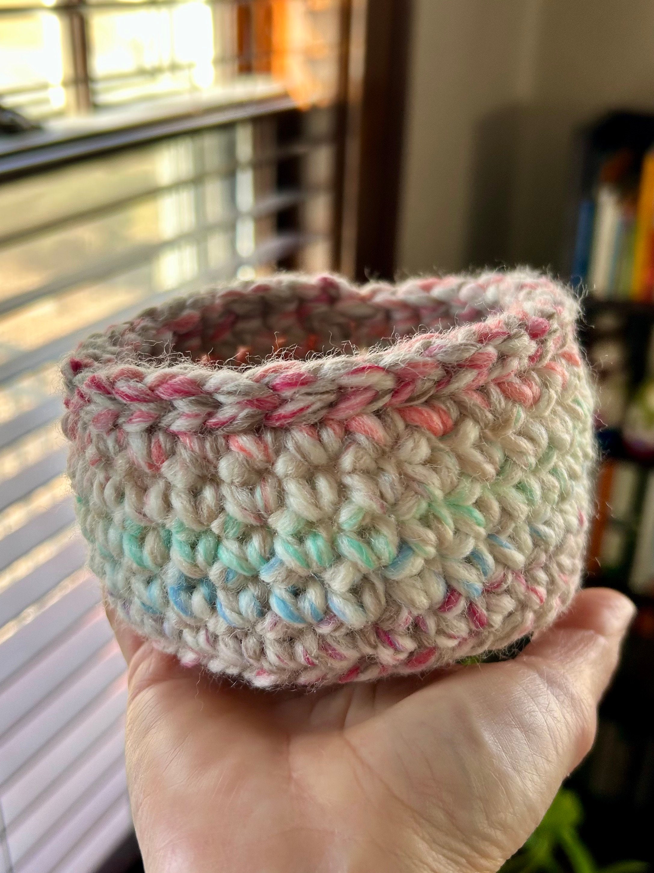 READY TO SHIP Pastel Nesting Bowls, Crocheted Baskets, Farmhouse Baskets, Storage Baskets ...