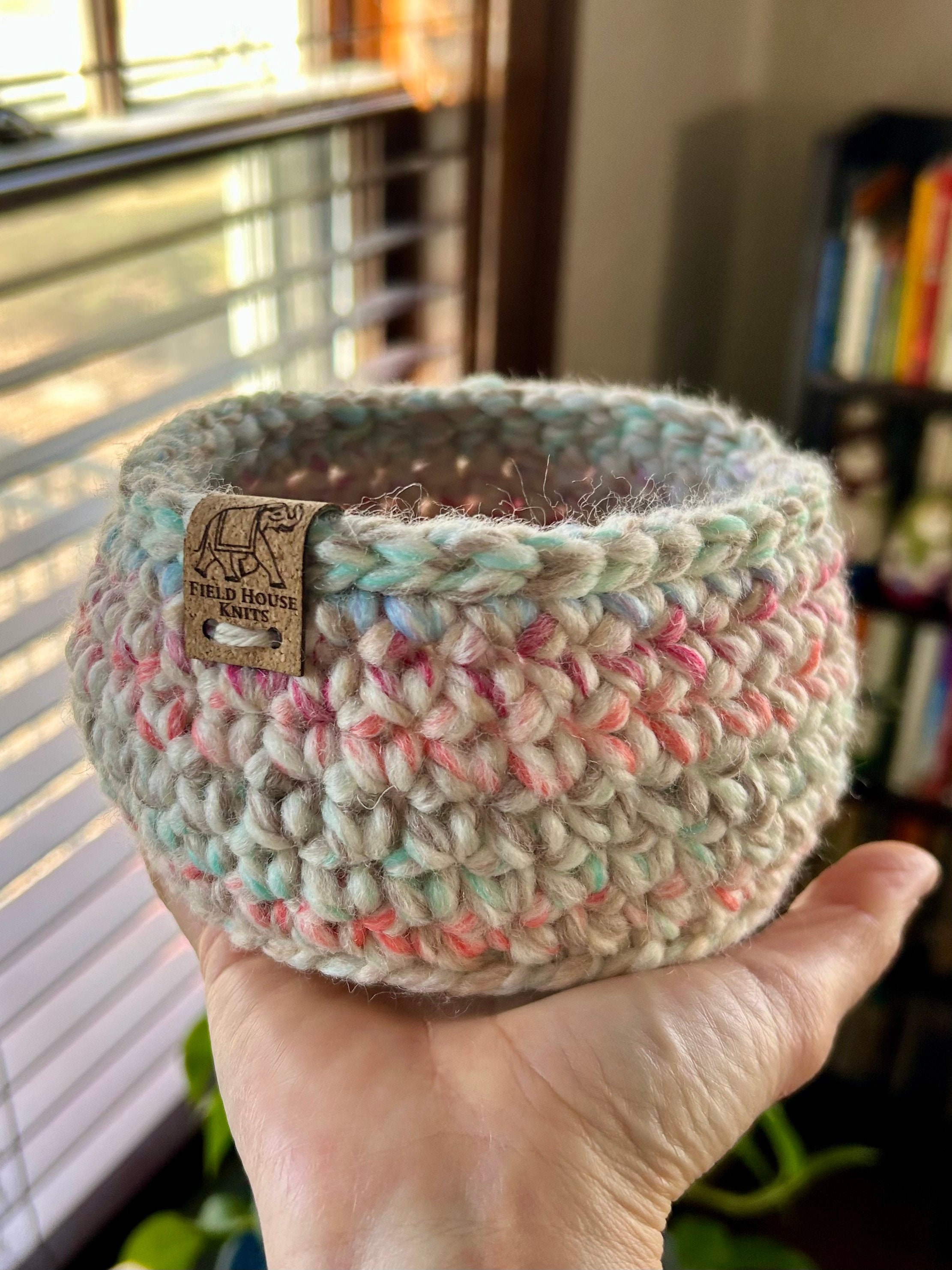 READY TO SHIP Pastel Nesting Bowls, Crocheted Baskets, Farmhouse ...