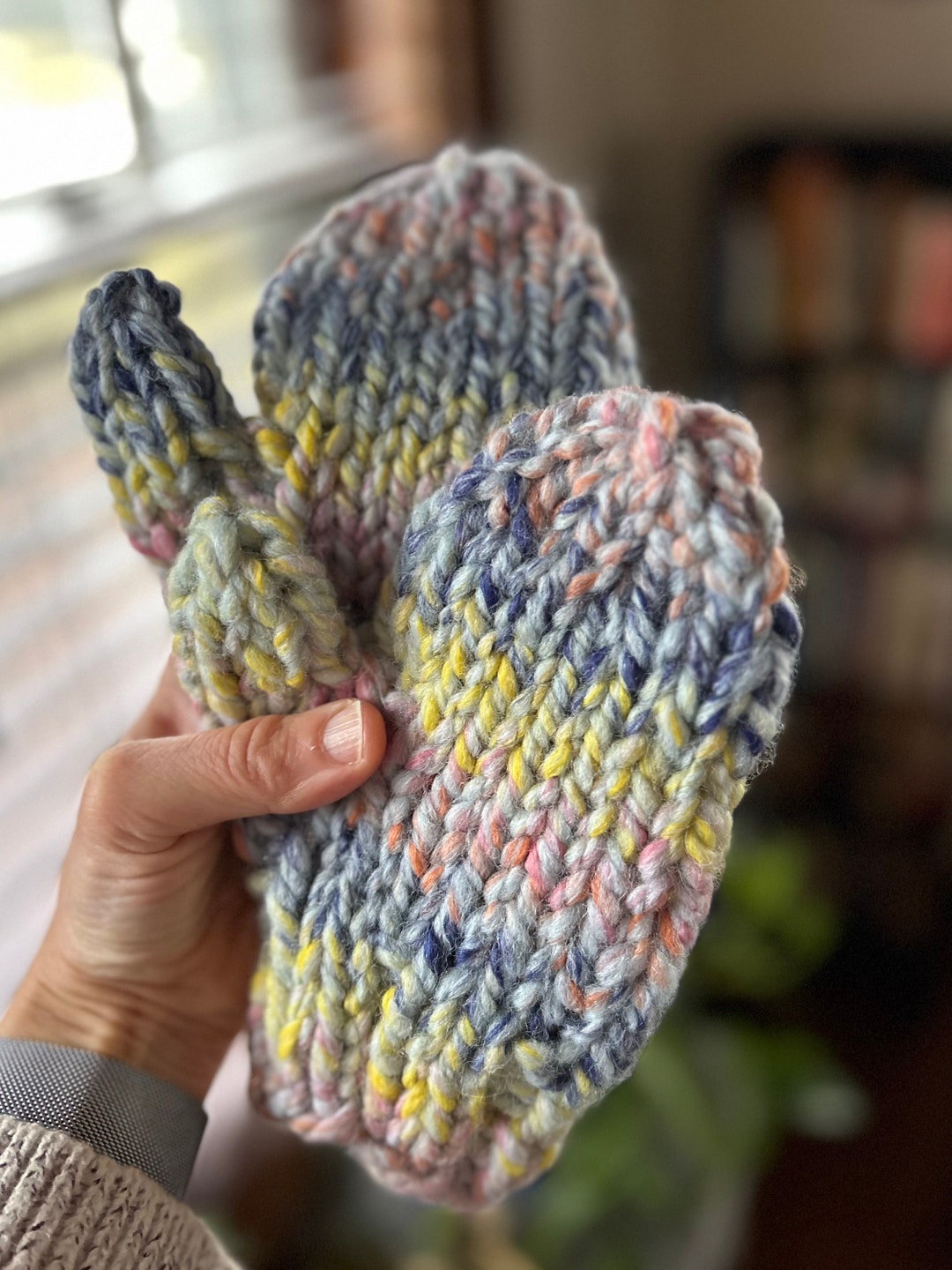 ADORABLE KIDS' MITTENS! Handmade Knit Wool Blend Child Mittens - Ready ...
