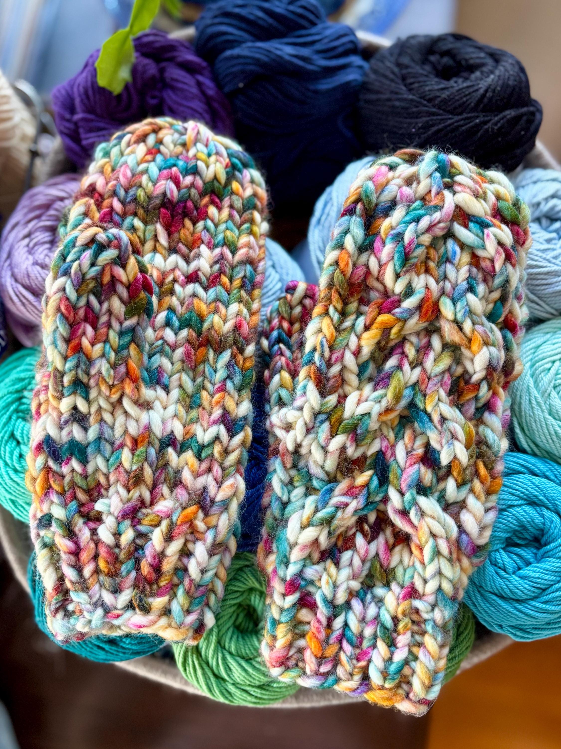 RAINBOW SPRINKLE MITTENS Luxury Handmade Knit Merino Wool Mittens Ready ...