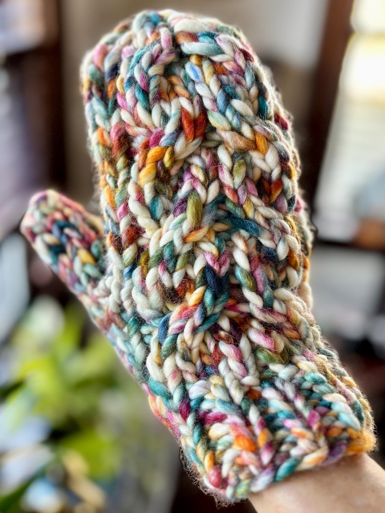 RAINBOW SPRINKLE MITTENS Luxury Handmade Knit Merino Wool Mittens Ready ...