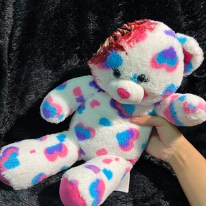 Creepy Horror Colorful Heart Half Head Bear Stuffed Toy 16, Horror ...