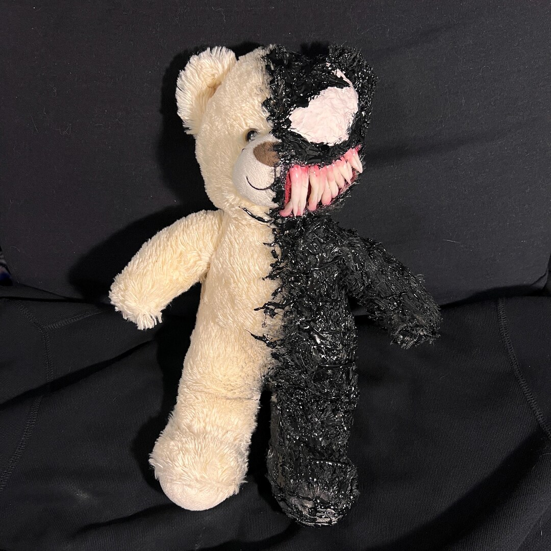 Creepy Horror Teddy Bear Half Venom Face Custom Monster Plush Doll - Etsy