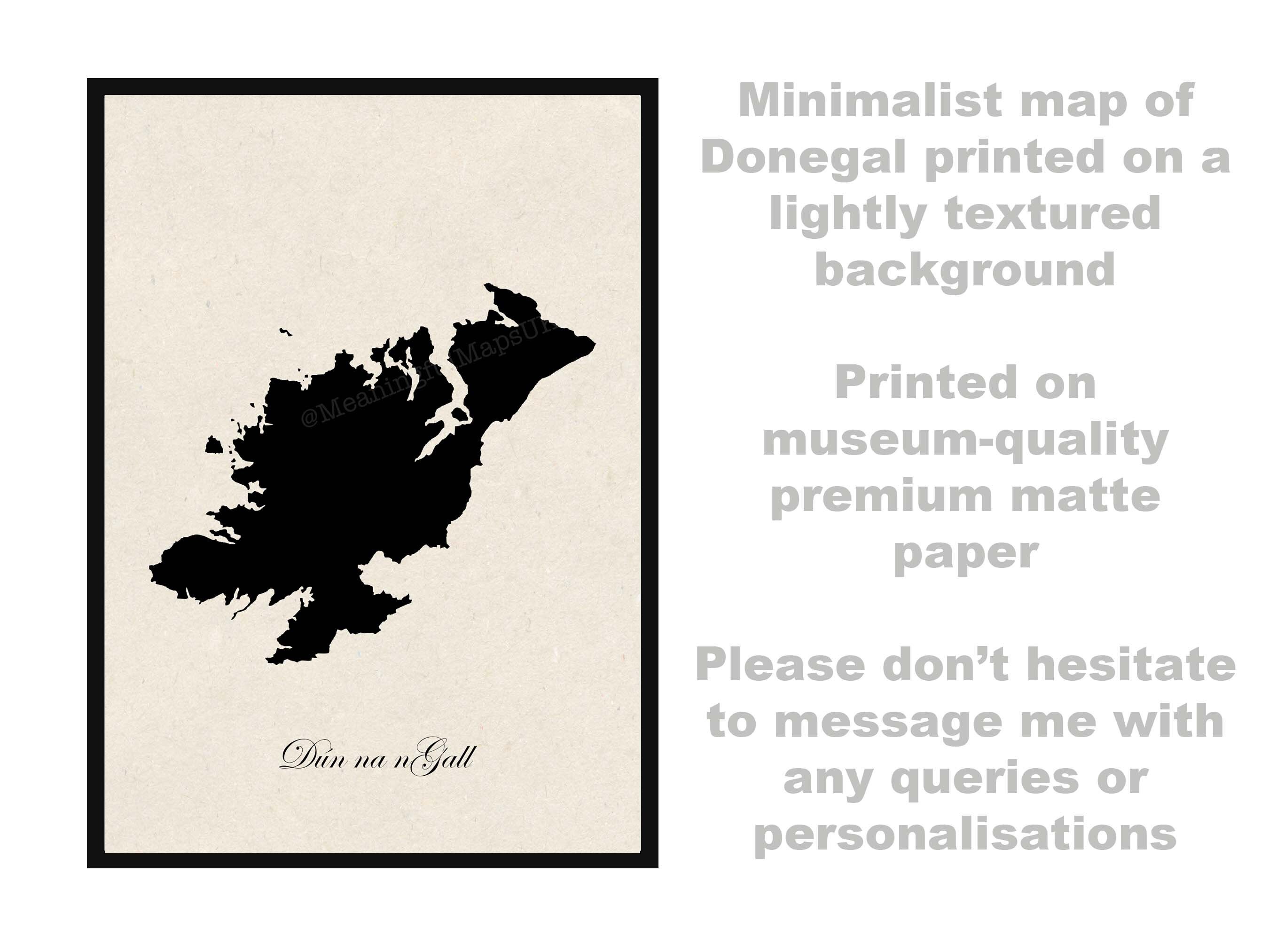 Map of Co Donegal Dún Na Ngall Poster Donegal Travel Print - Etsy UK