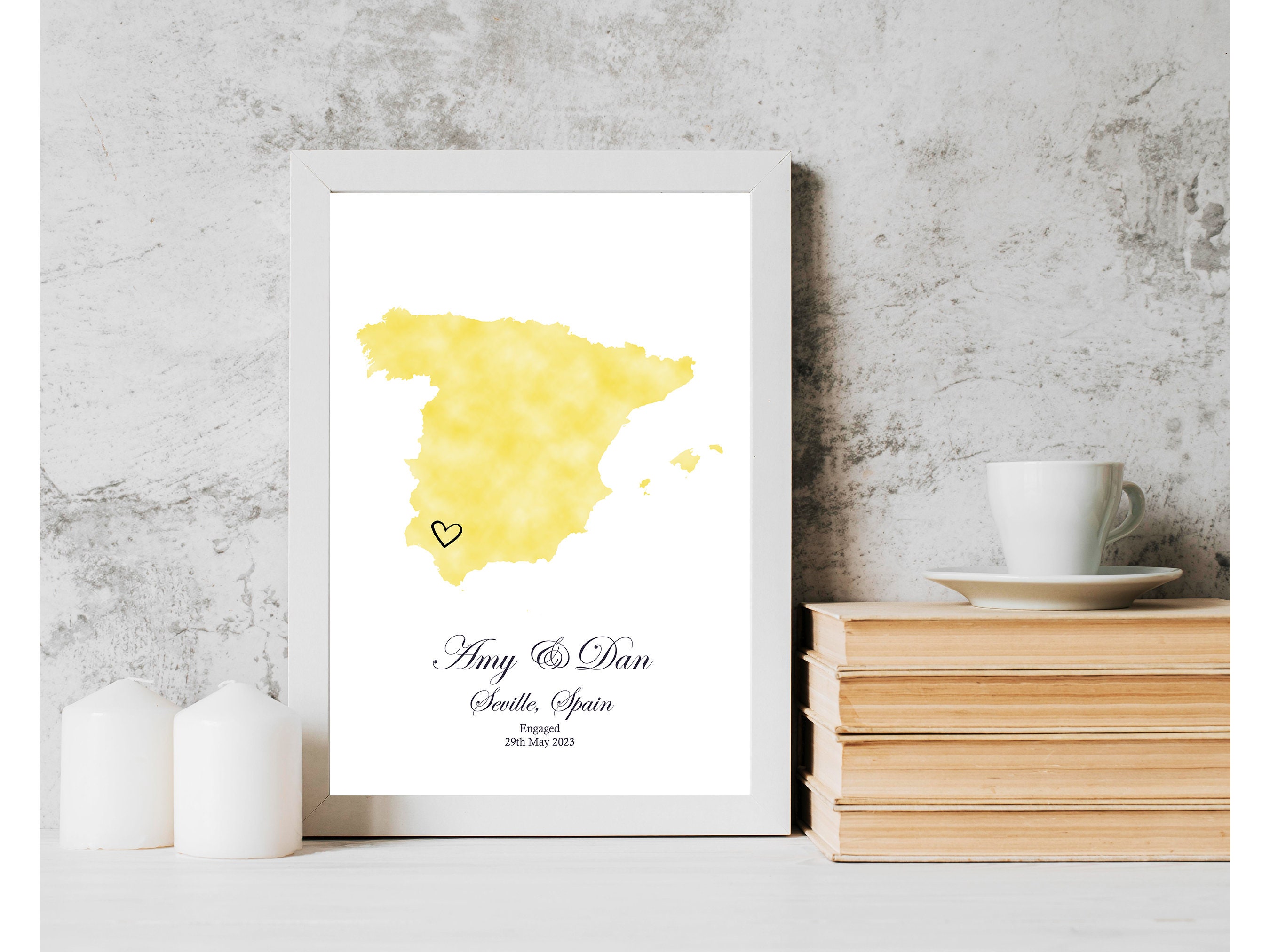 Personalised UAE Map Bespoke Engagement Print of a Special - Etsy