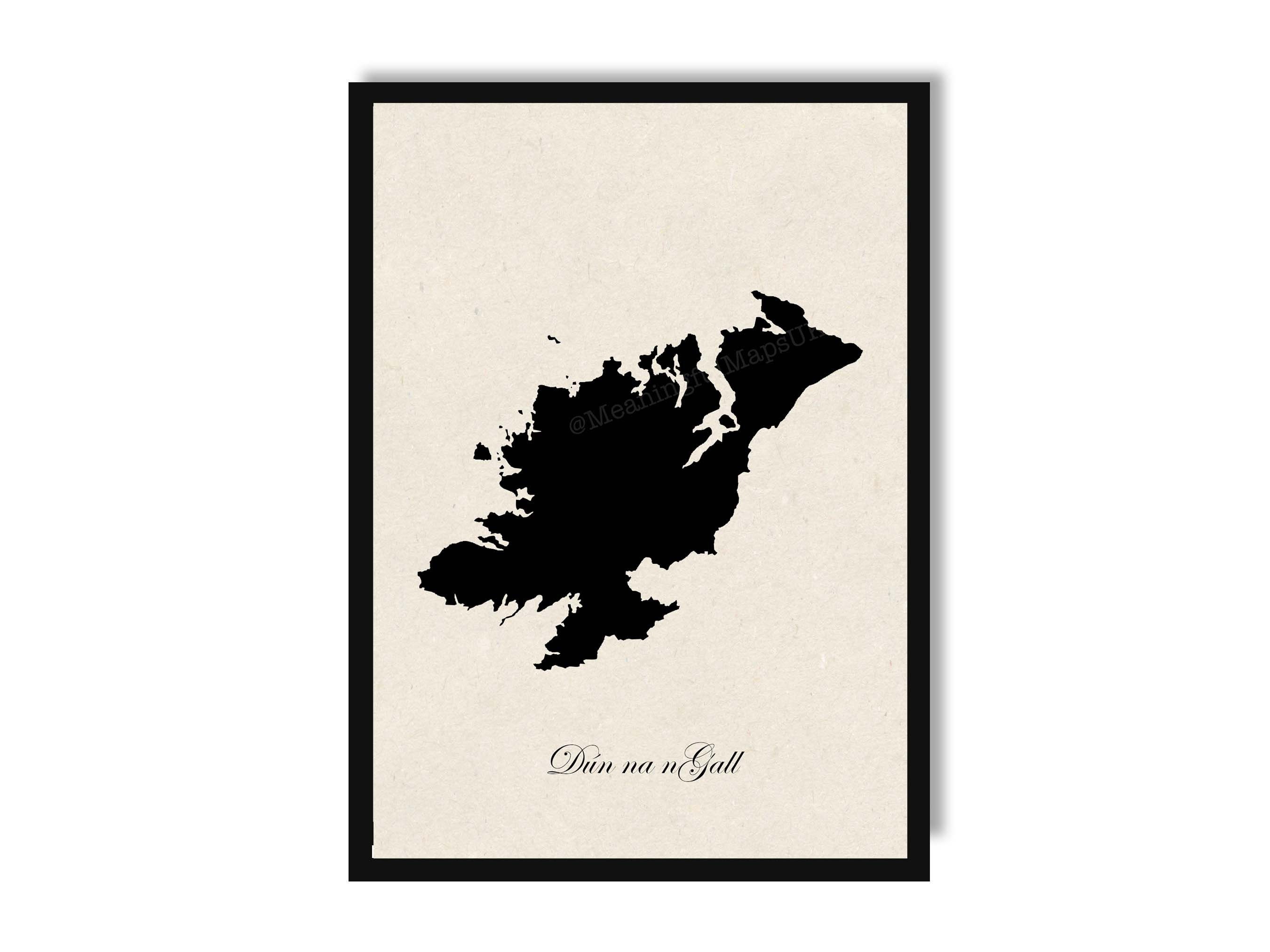Map of Co Donegal Dún Na Ngall Poster Donegal Travel Print - Etsy UK