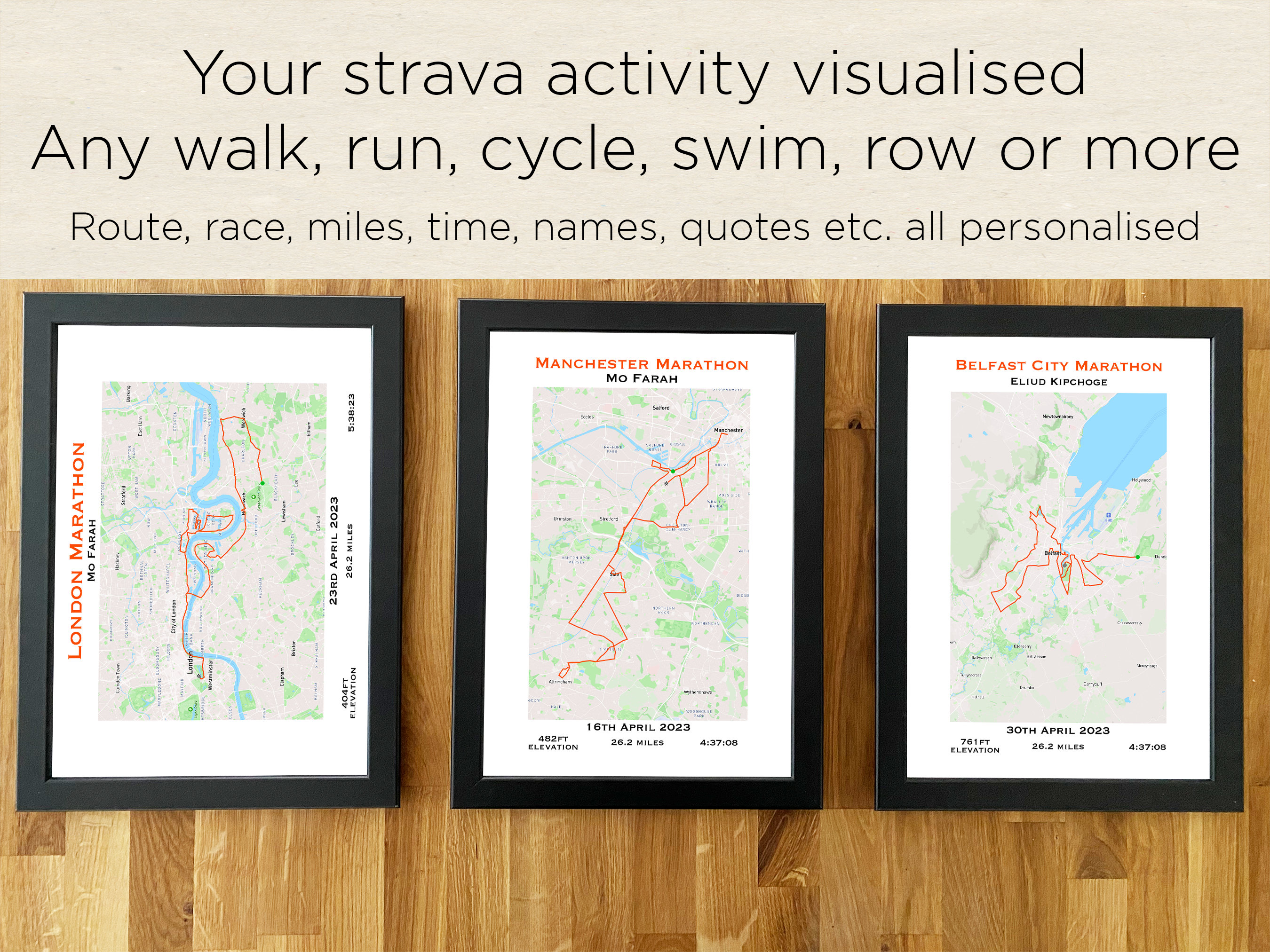 Personalised Running Gift | Strava Map | Marathon Map | Running Map ...