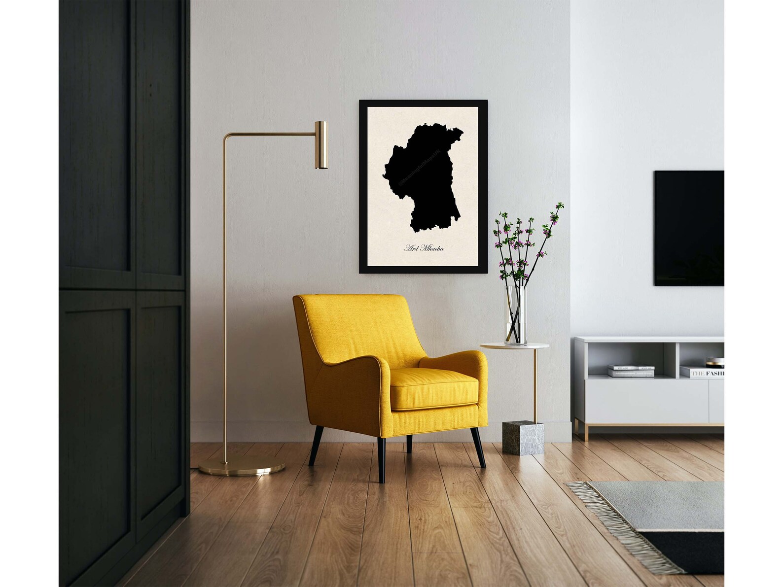 Map of Co Armagh Ard Mhacha Poster Armagh Northern Ireland Minimalist ...