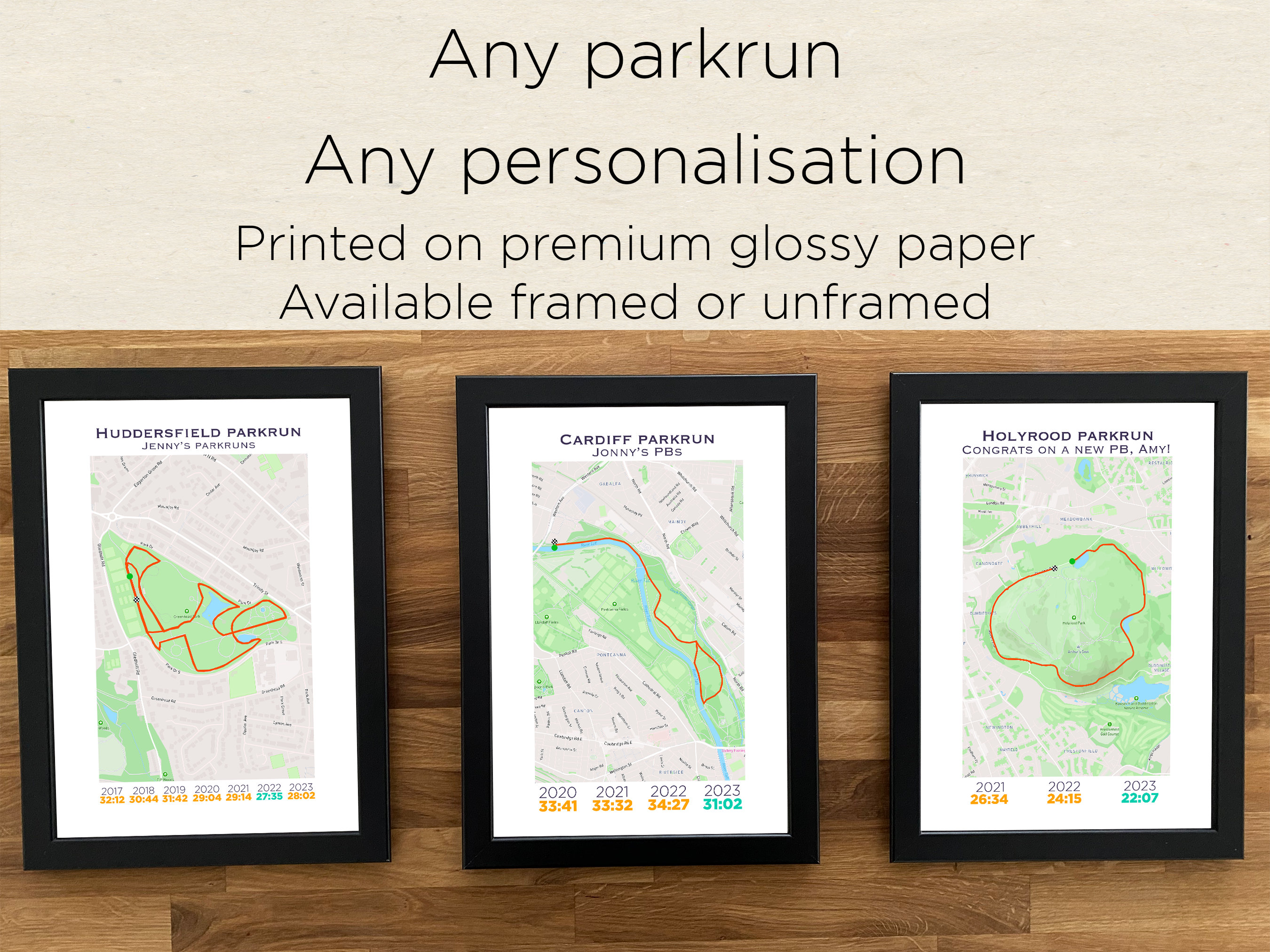 Personalised Parkrun Route Map Parkrun Gift Running Pbs Strava Map ...