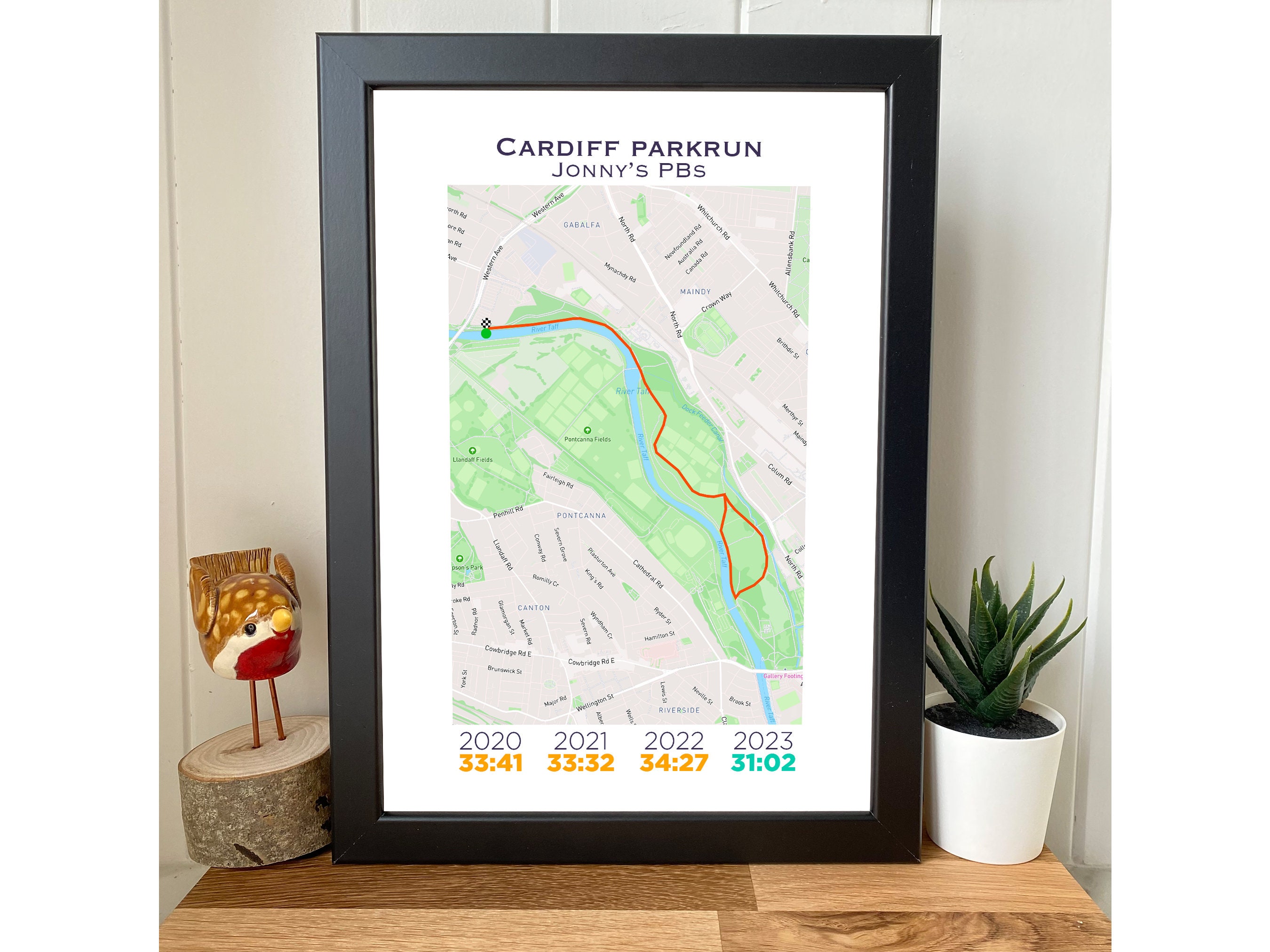 Personalised Parkrun Route Map | Parkrun Gift | Running Pbs | Strava ...