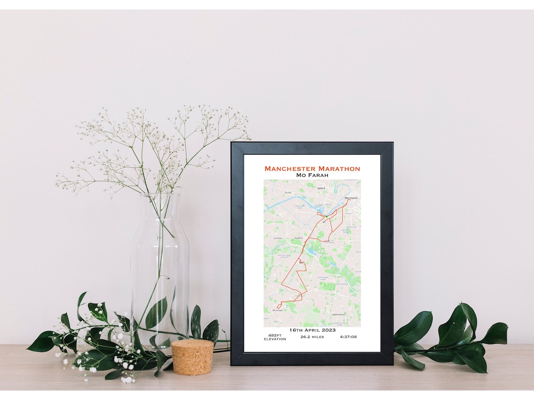 Personalised Running Gift | Strava Map | Marathon Map | Running Map ...