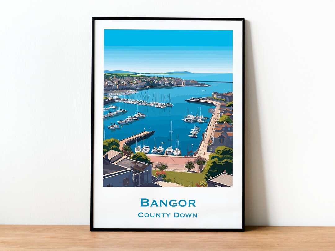 Customisable Bangor Print | County Down Wall Art | Northern Ireland ...