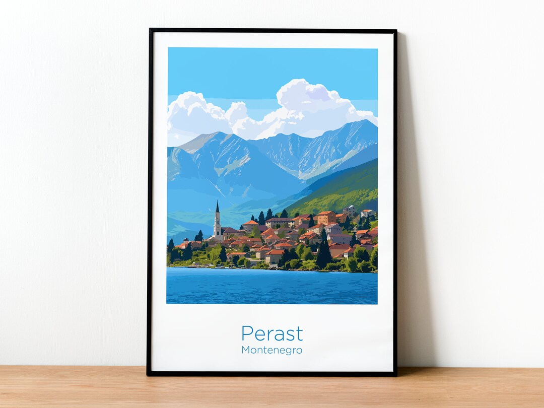 Customisable Perast Print | Montenegro Wall Art | Montenegrin Town ...