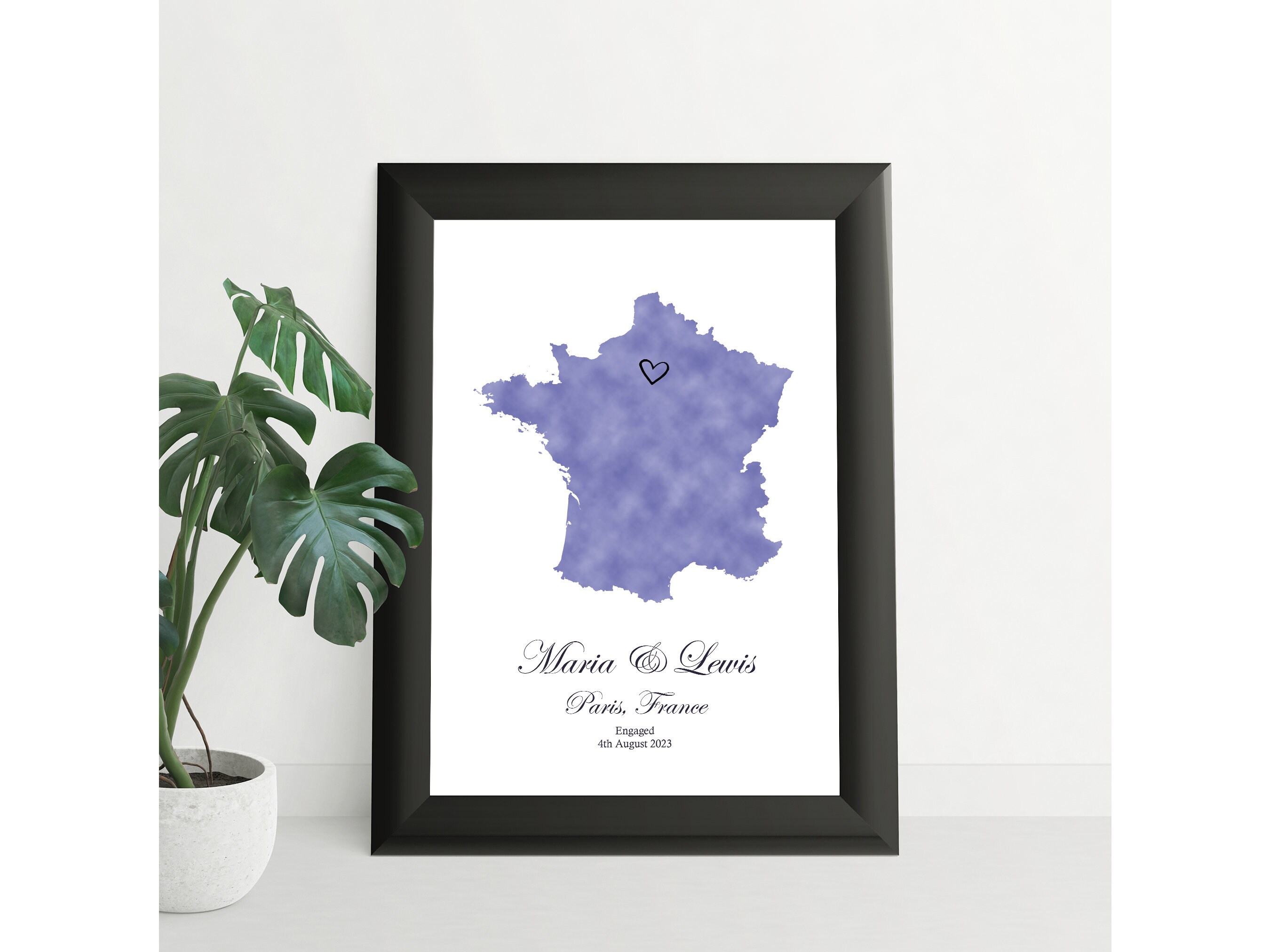 Personalised UAE Map Bespoke Engagement Print of a Special - Etsy