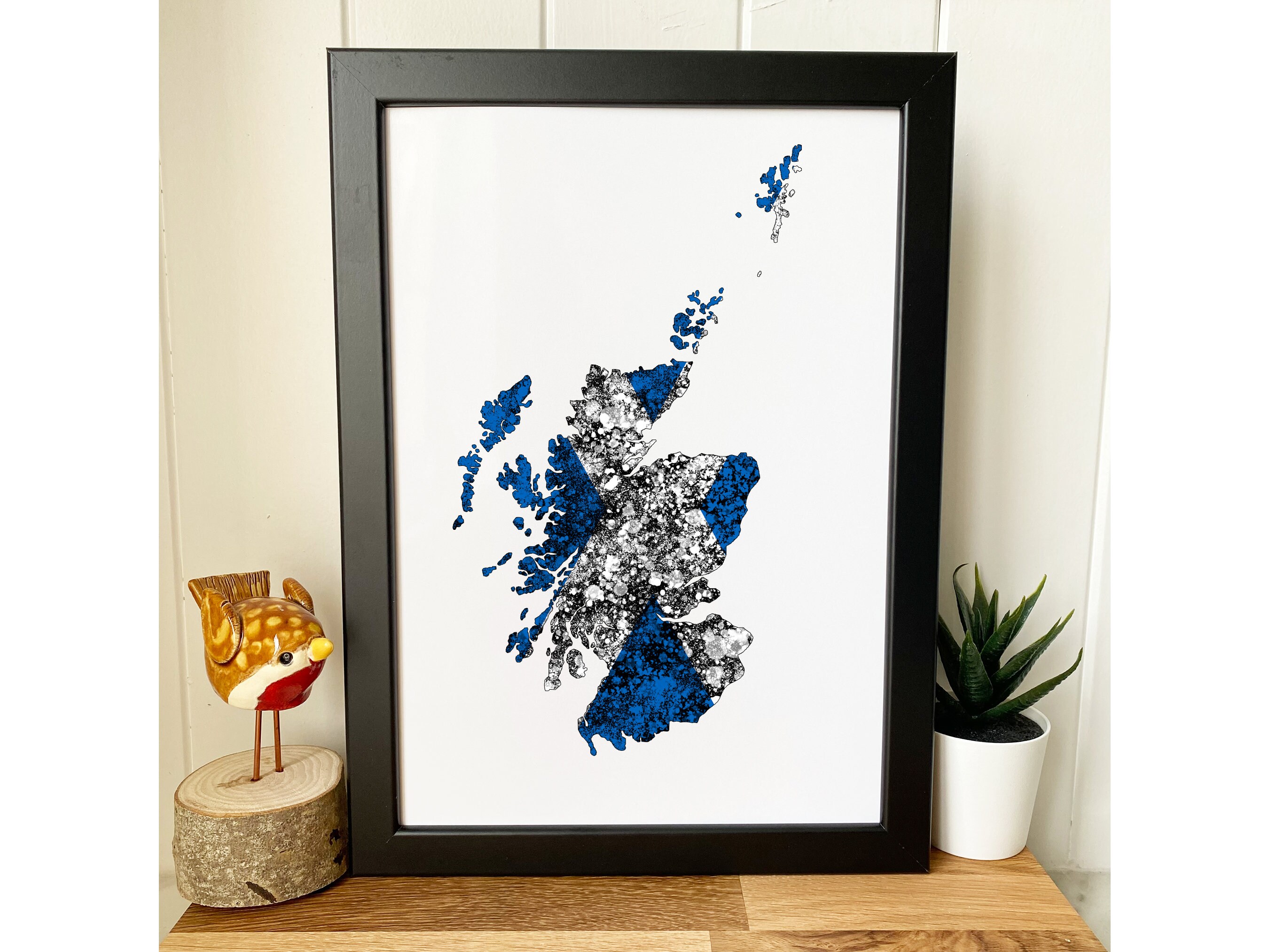 Scotland Map the Saltire Scottish Flag Map of Scotland Scotland Poster ...