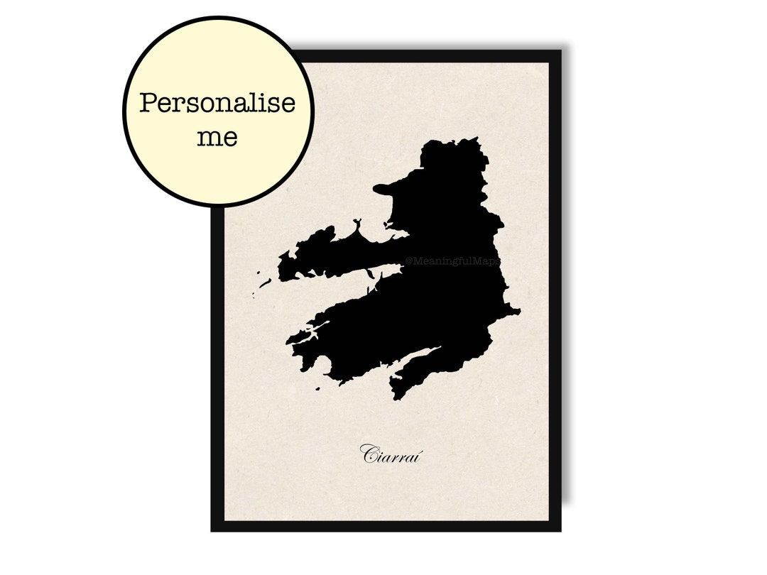 County Kerry Map | Ciarraí Poster | Co Kerry Print Ireland | Minimalist ...