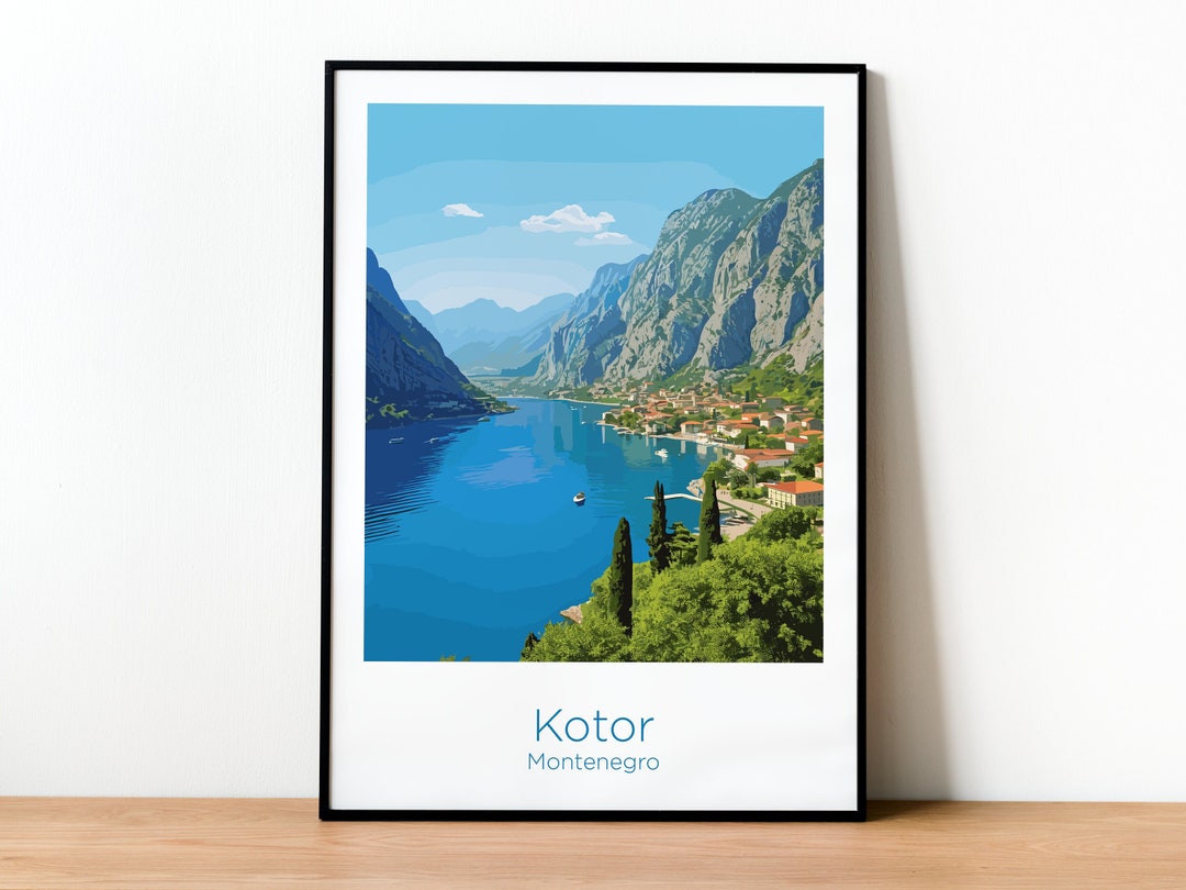 Customisable Kotor Print | Montenegro Wall Art | Montenegrin Town ...
